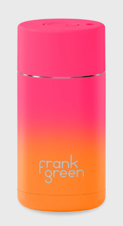FRANK GREEN 12OZ CERAMIC REUSABLE CUP GRADIENT SUMMER SUNSET PUSH BOTT ...